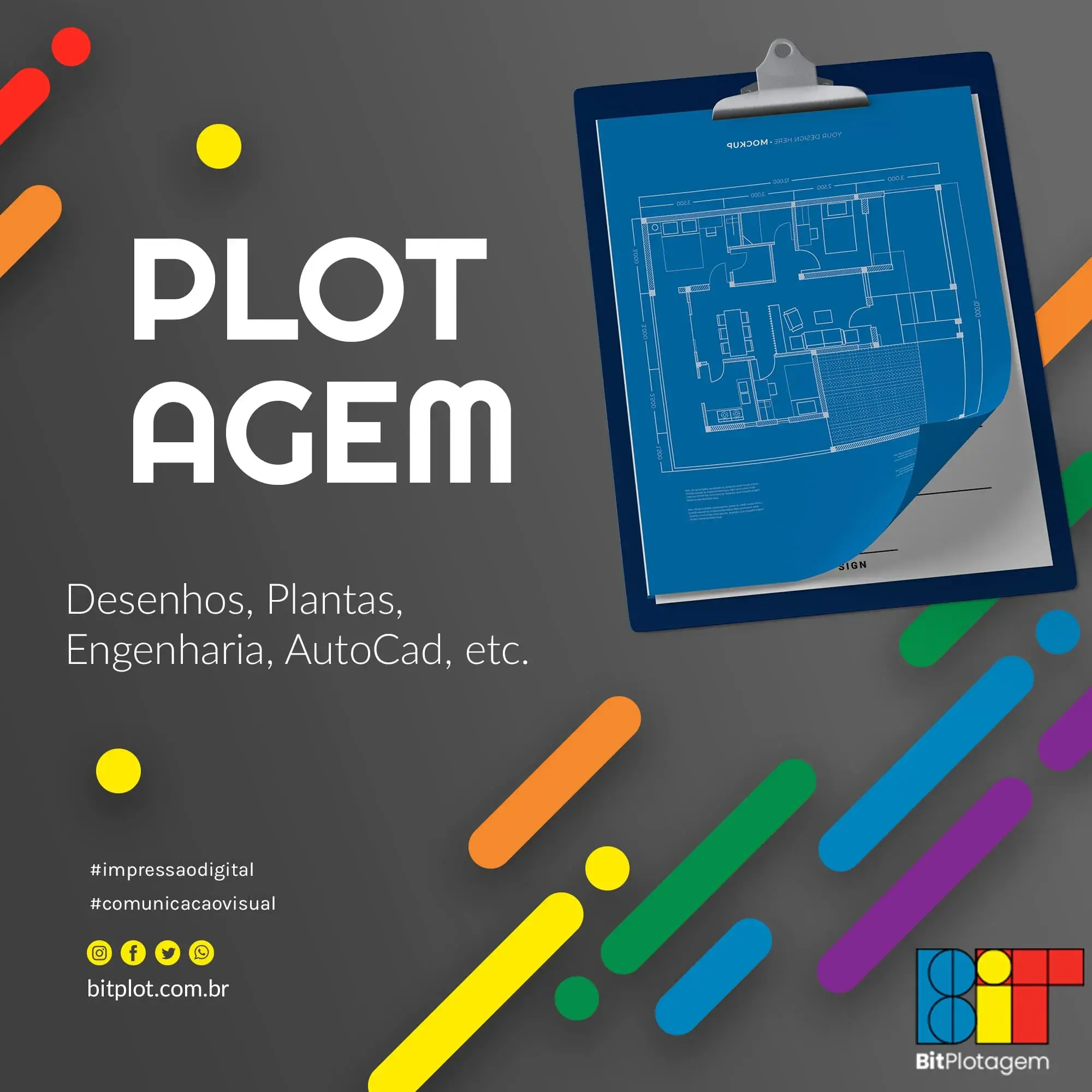 Plotagem - Bit Plotagem - Impressão Digital e Comunicação Visual